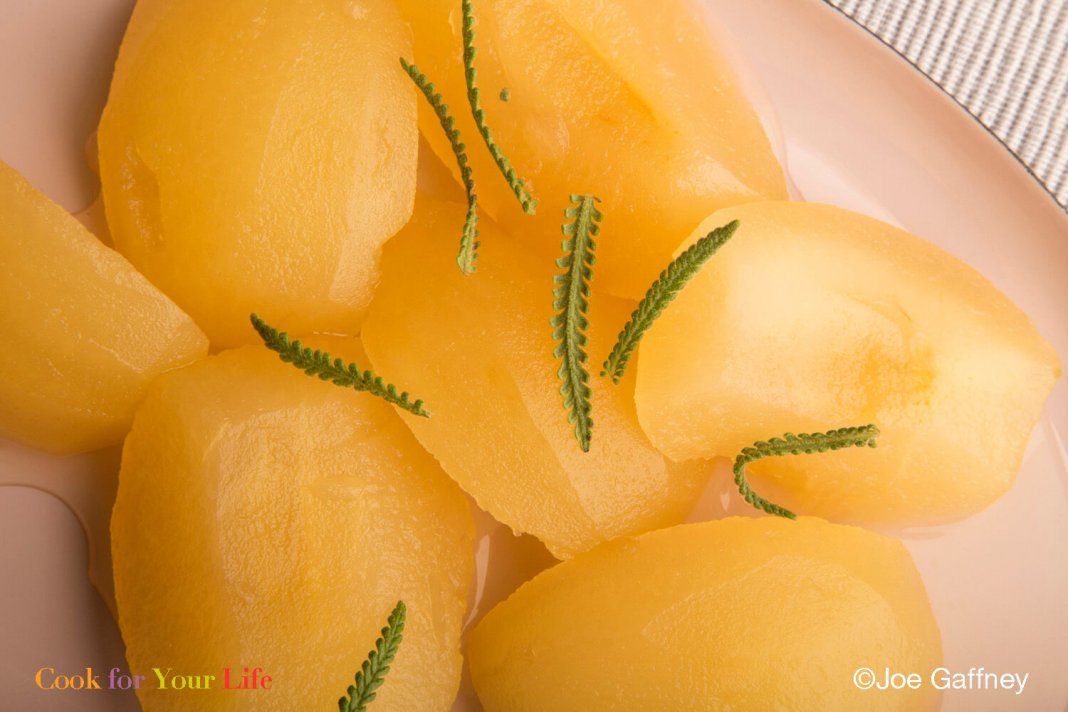 Lavender Poached Apples With Tahini Cream | Cook for Your Life